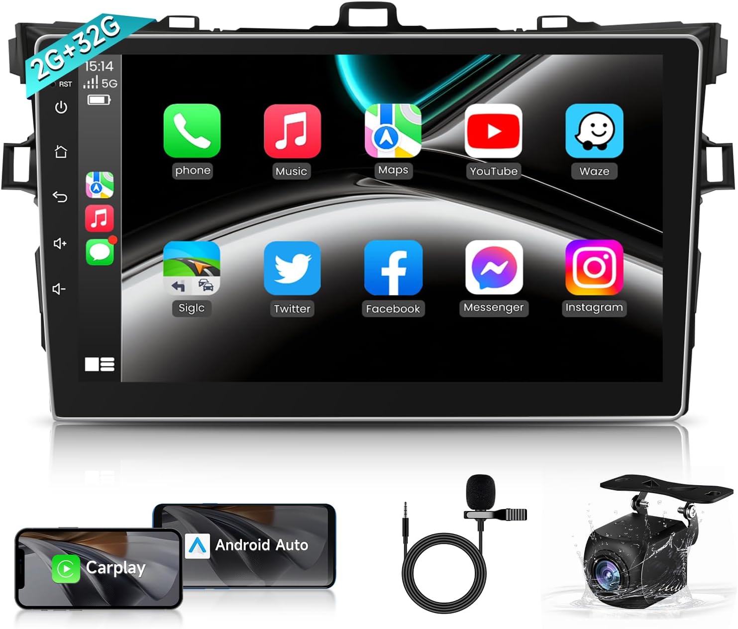 Amazon.com: 9 inches Car Radio for Toyota Corolla 2006-2012, Android 13 ...