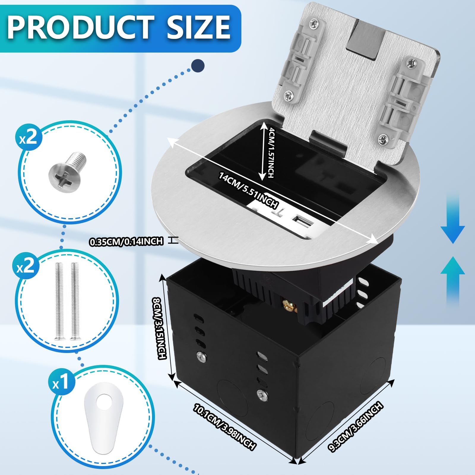 Snapklik.com : KYHSHJ Recessed Circular Floor Socket Kit