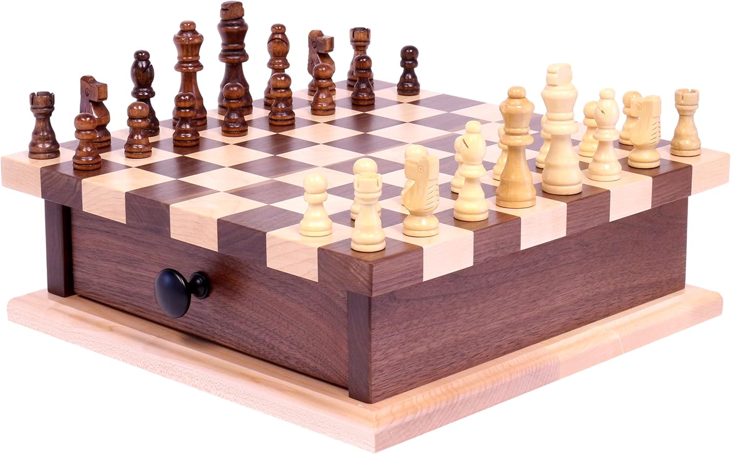 Amazon.com: AmishToyBox.com Deluxe Chess/Checkers Wooden Game Board Set ...