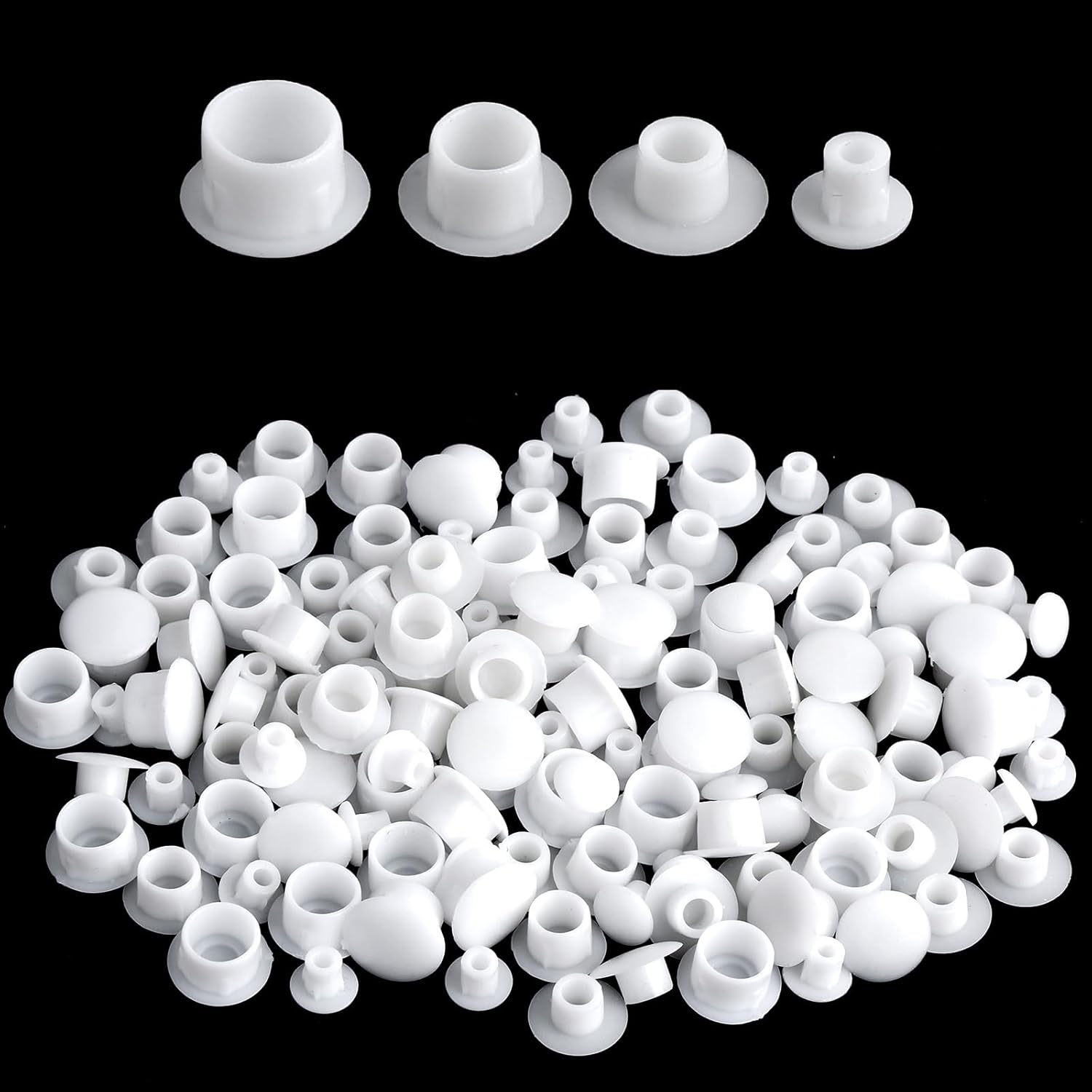 Amazon.com: 120 Pcs White Plastic Plugs for Round Hole Shelf Cap ...