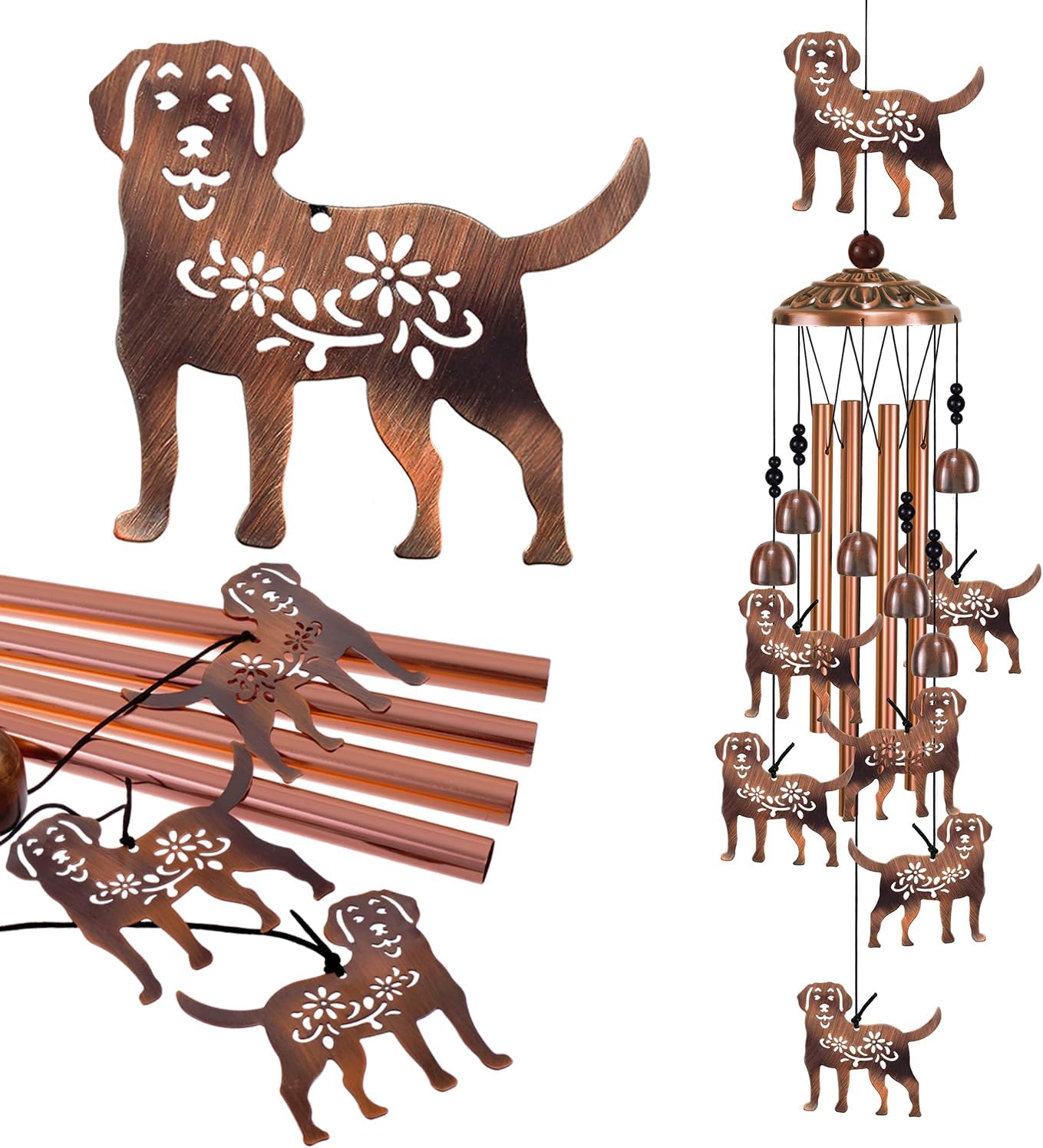 Amazon.com : Blue Handworks Glass Wind Chime, Schatzi Dachshund Dog ...