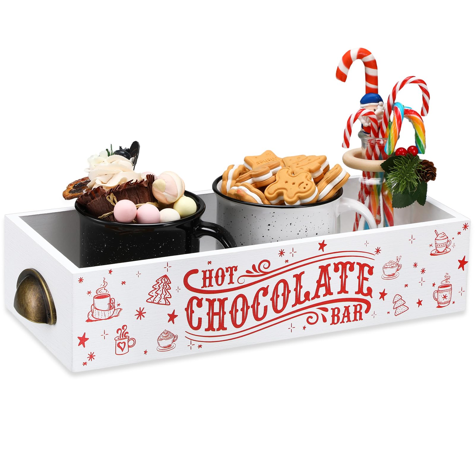 Amazon.com: Soaoo Hot Cocoa Wood Storage Box Hot Cocoa Bar Christmas ...