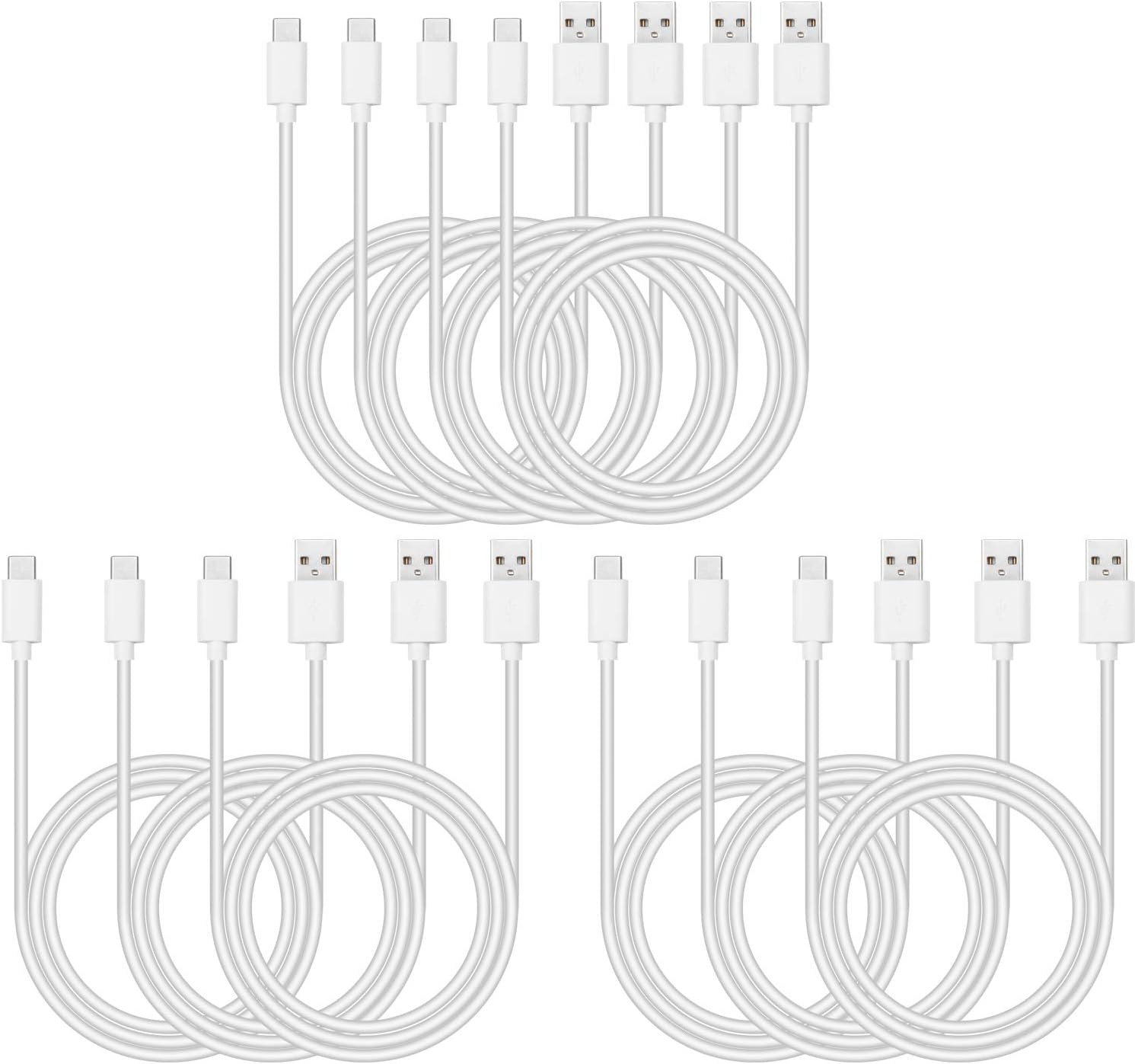Amazon.com: Smays Bulk USB C Cable 10-Pack, Type C Charging Cord White ...