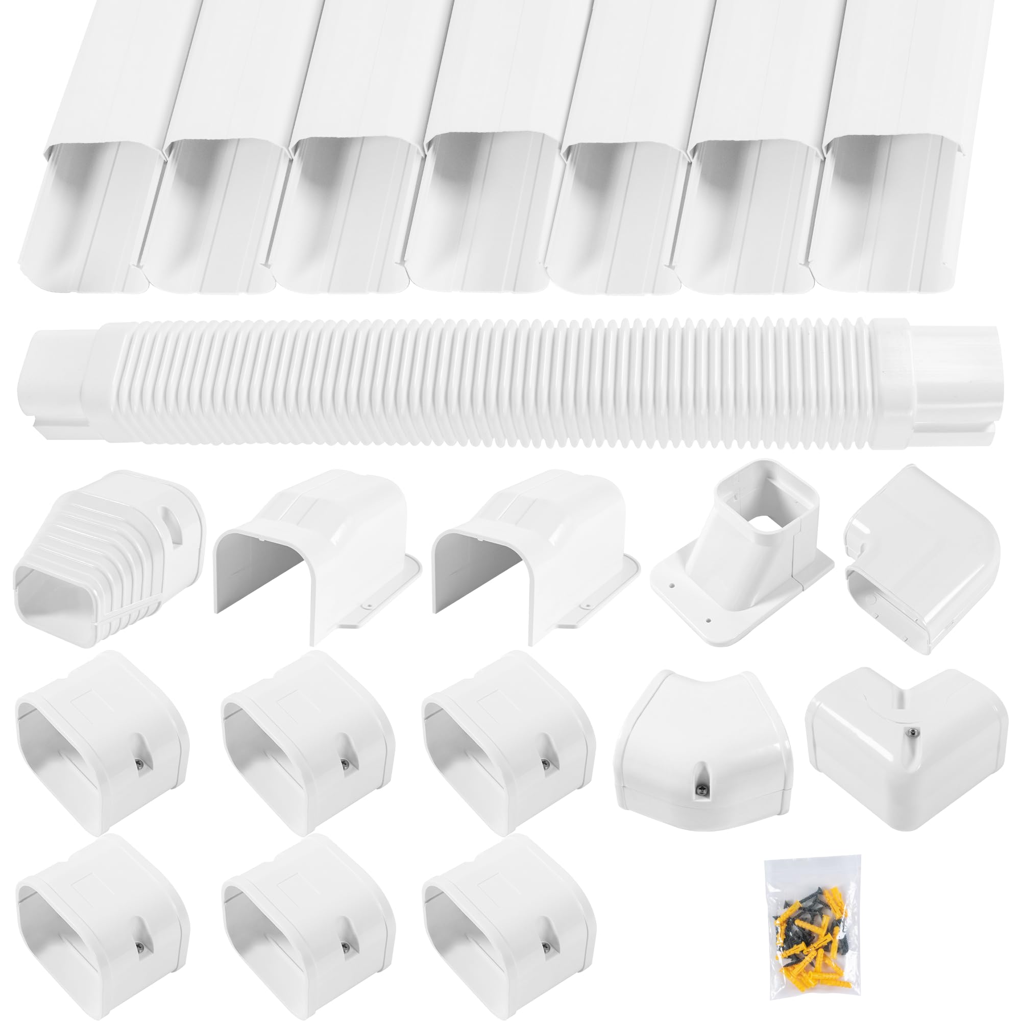 Snapklik.com : 3" 25Ft PVC Decorative Line Set Cover Kit For Mini Split ...