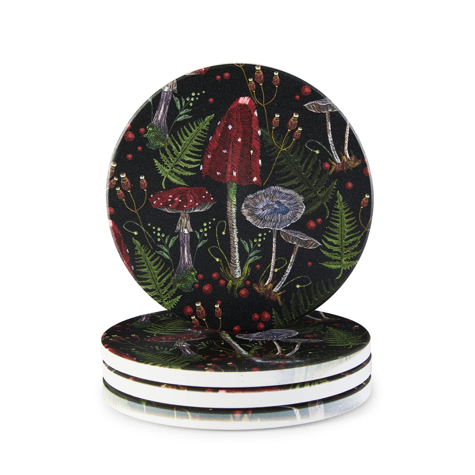 Amazon.com: RoomTalks 4pcs Cute Vintage Mushroom Coasters for Drink ...