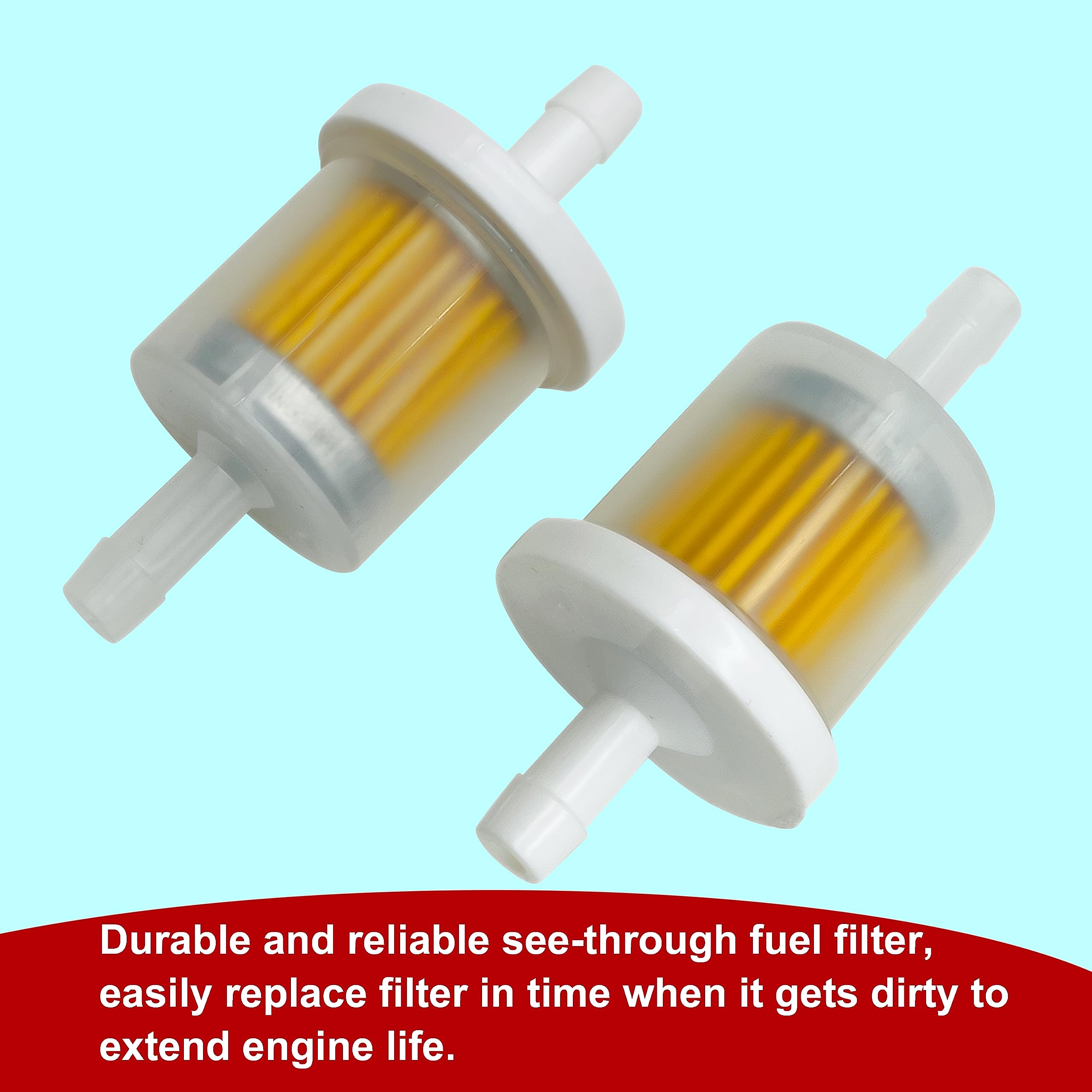 Snapklik.com : Large Capacity 1/4" Inline Fuel Filter 2-Pack - High ...