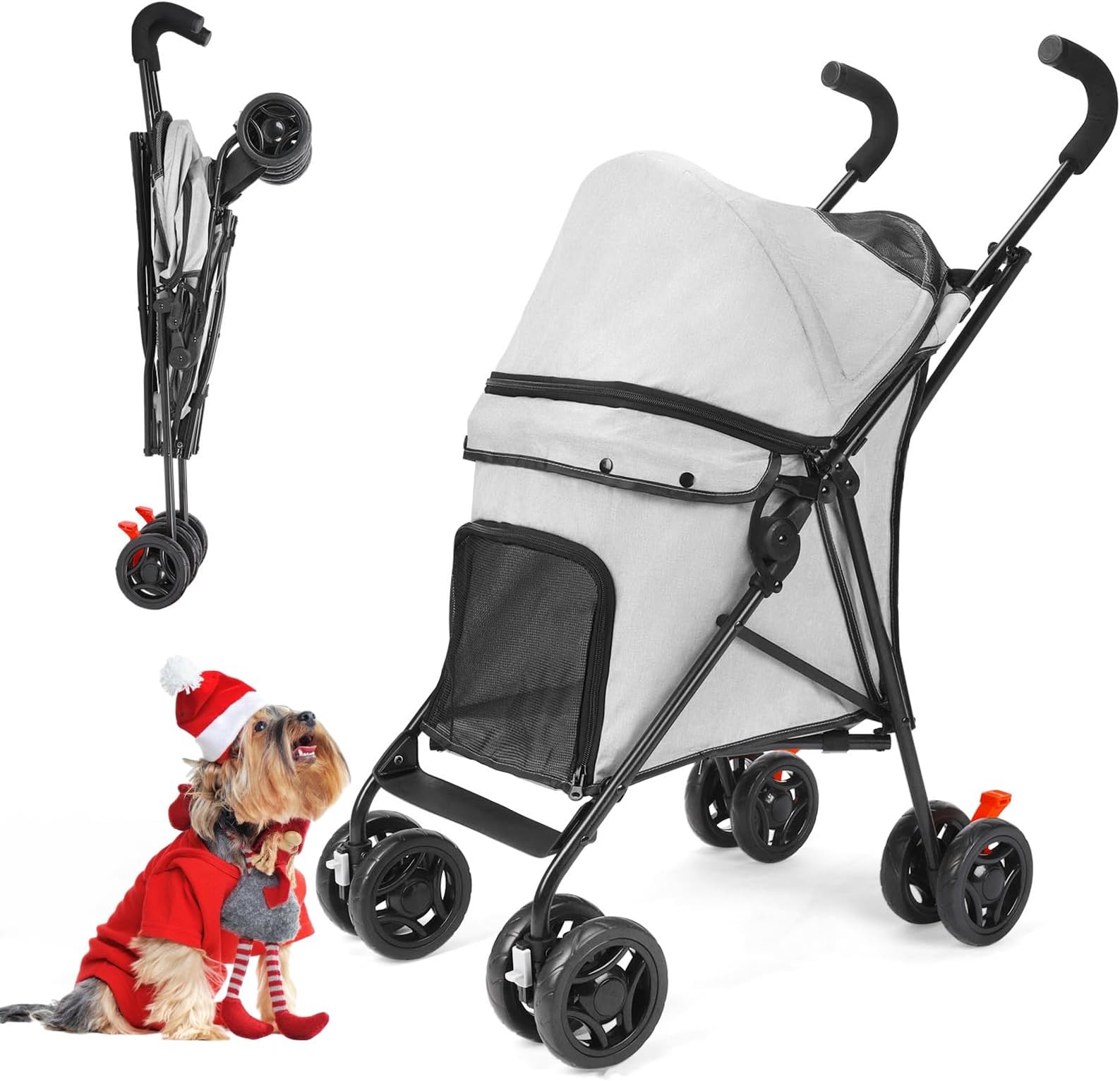 Amazon.com : Wedyvko Travel Portable Dog Stroller, Pet Stroller for ...