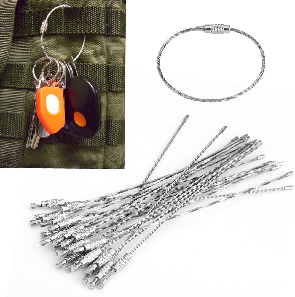Amazon.com: ZJchao Wire Keychains, 40Pcs Stainless Steel Wire Keychains ...