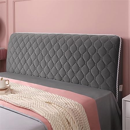 Bed Headboard Covers, Velvet All-inclusive Elastic Headboard Protection ...