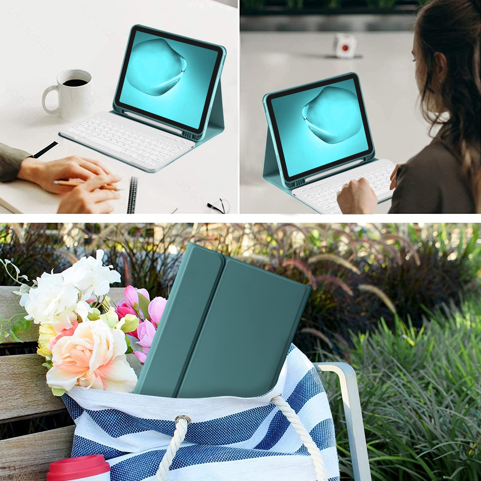 BQSS iPad 10th Generation Keyboard Case 10.9“2022, Slim Smart Keyboard ...