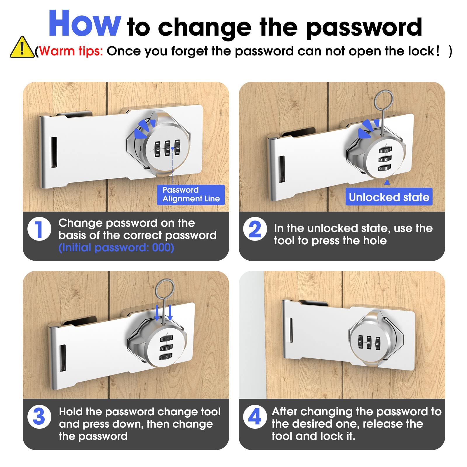 Snapklik.com : Mechanical Password Rotary Hasp Locks, Cabinet Locks