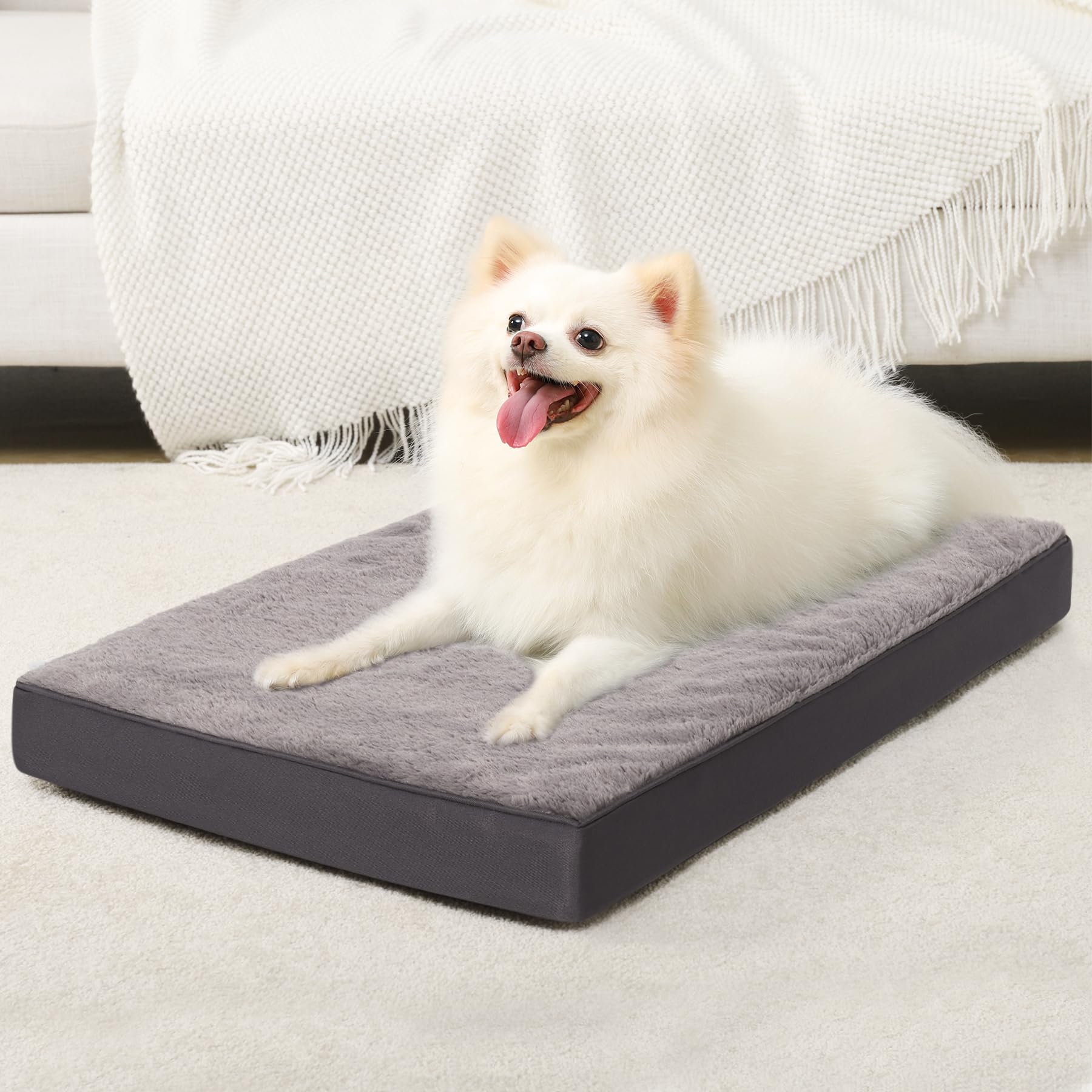 Amazon.com : KSIIA Orthopedic Dog Bed Dog Crate Bed Waterproof Dog beds ...