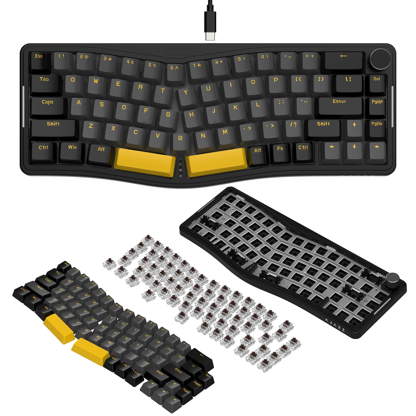 ATTACK SHARK AKS068 Alice Layout Wired Mechanical Keyboard, Gasket ...