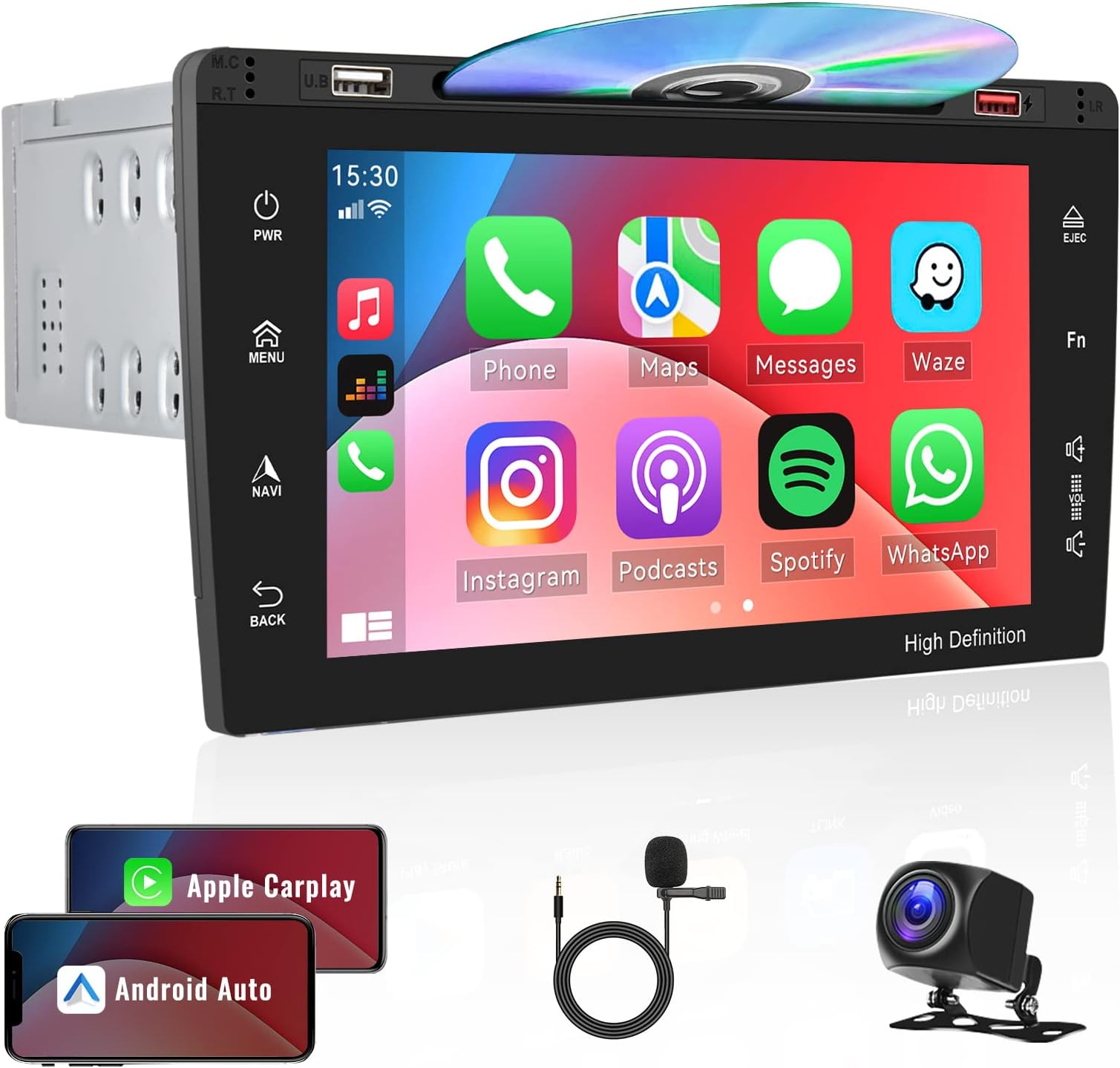 Amazon.com: Android 12 Double Din Car Stereo with CD/DVD Player Apple ...
