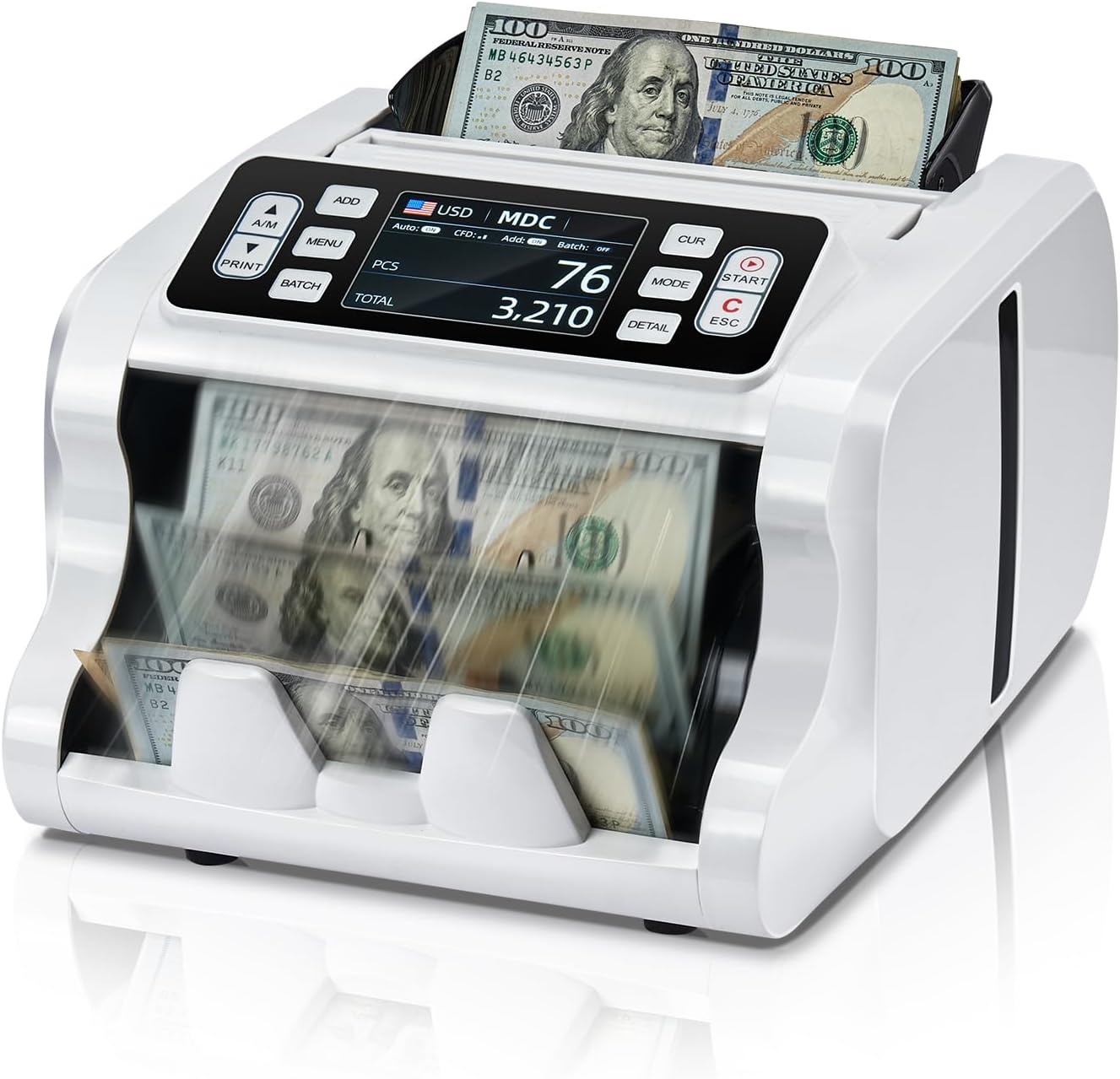 MUNBYN IMC09 Mixed Denomination Money Counter Machine, Value Counting ...
