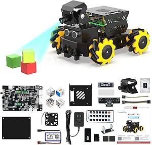 Amazon.com: Yahboom AI Vision Robot Raspberry Pi 5 Car with 2DOF HD ...
