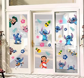 Amazon.com: Stitch Disney Window Clings Stickers, Stitch Bedroom Decor ...