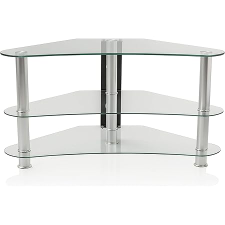 Mountright Oval Glass Coffee Table - Side Table - TV Stand (White Glass ...