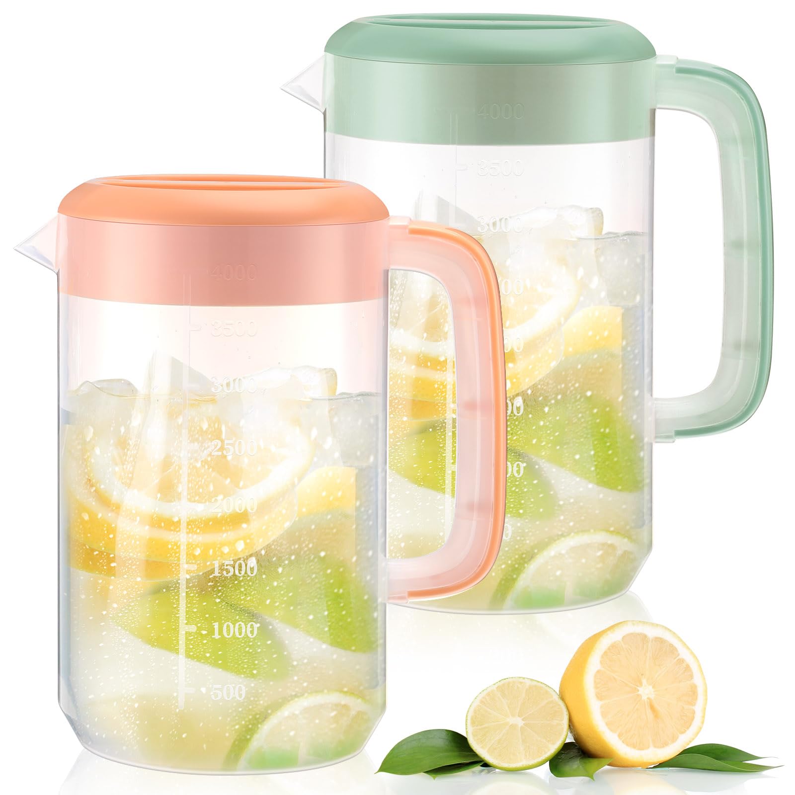 Amazon.com: 2Pcs Plastic Pitcher with Lid Large Clear Water Carafe Jug ...