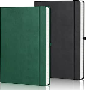 Yarotm B5 Squared Notebook - 2PCS Leather Journal Notebooks 14x21cm ...