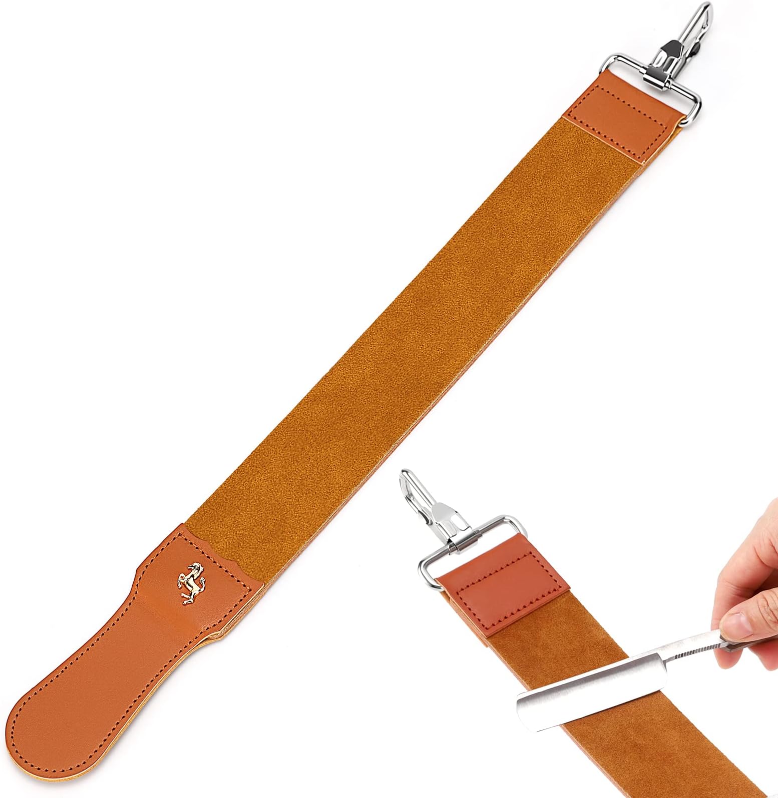 Amazon.com : Straight Razor Strop Leather Sharpening Strap Barber ...