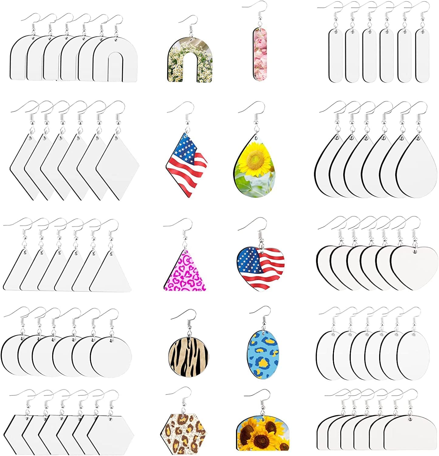 Amazon.com: Sublimation Blank Earrings, Sublimation Printing Earrings ...