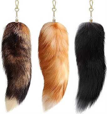 Amazon.com: Aetygh 3 Pieces Fox Tail Keychains Women Handbag Decorations, 15 Inch Fluffy Faux ...
