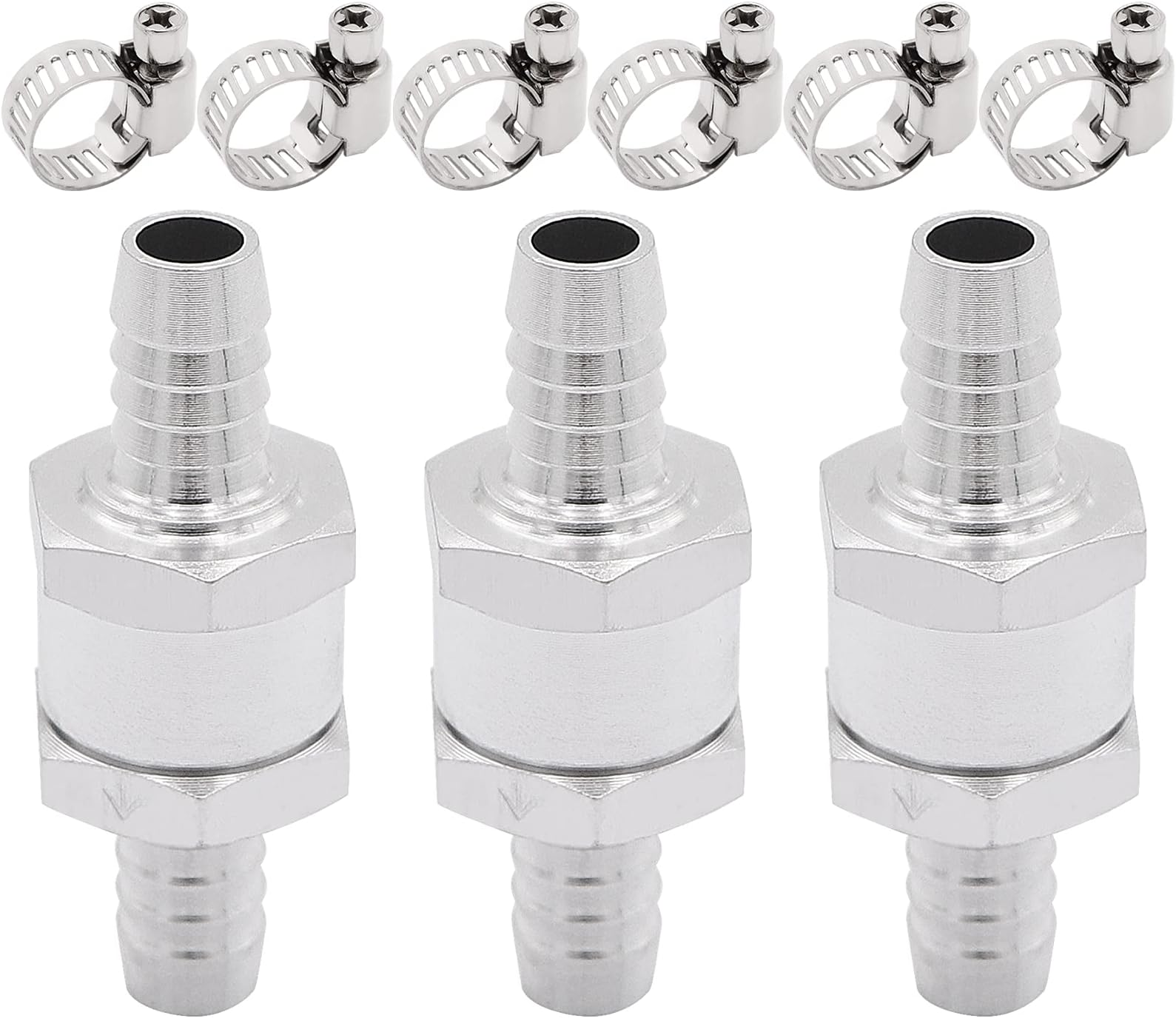 Amazon.com: 3/8"(10mm OD) aluminum Fuel Check Valve One Way Inline Non ...