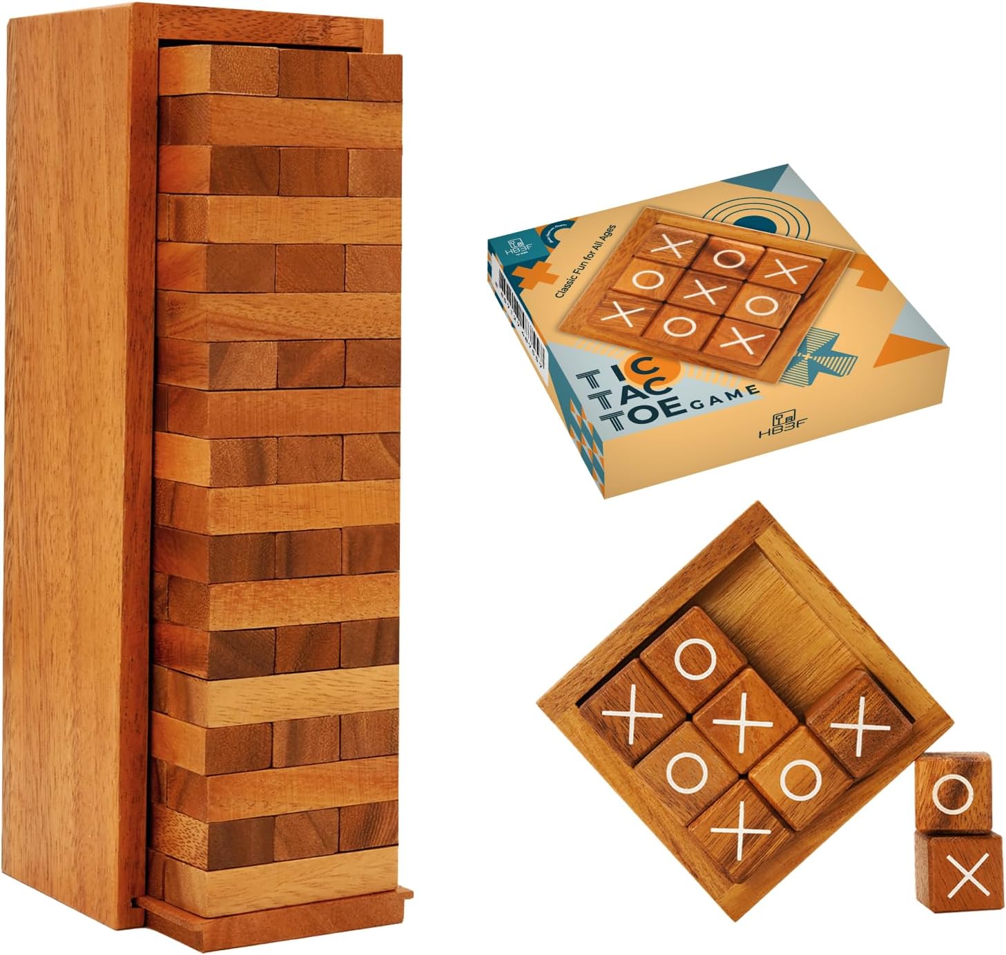 Amazon.com: BSIRI 4 Inch Tic Tac Toe & Tumbling Tower for Table Living ...