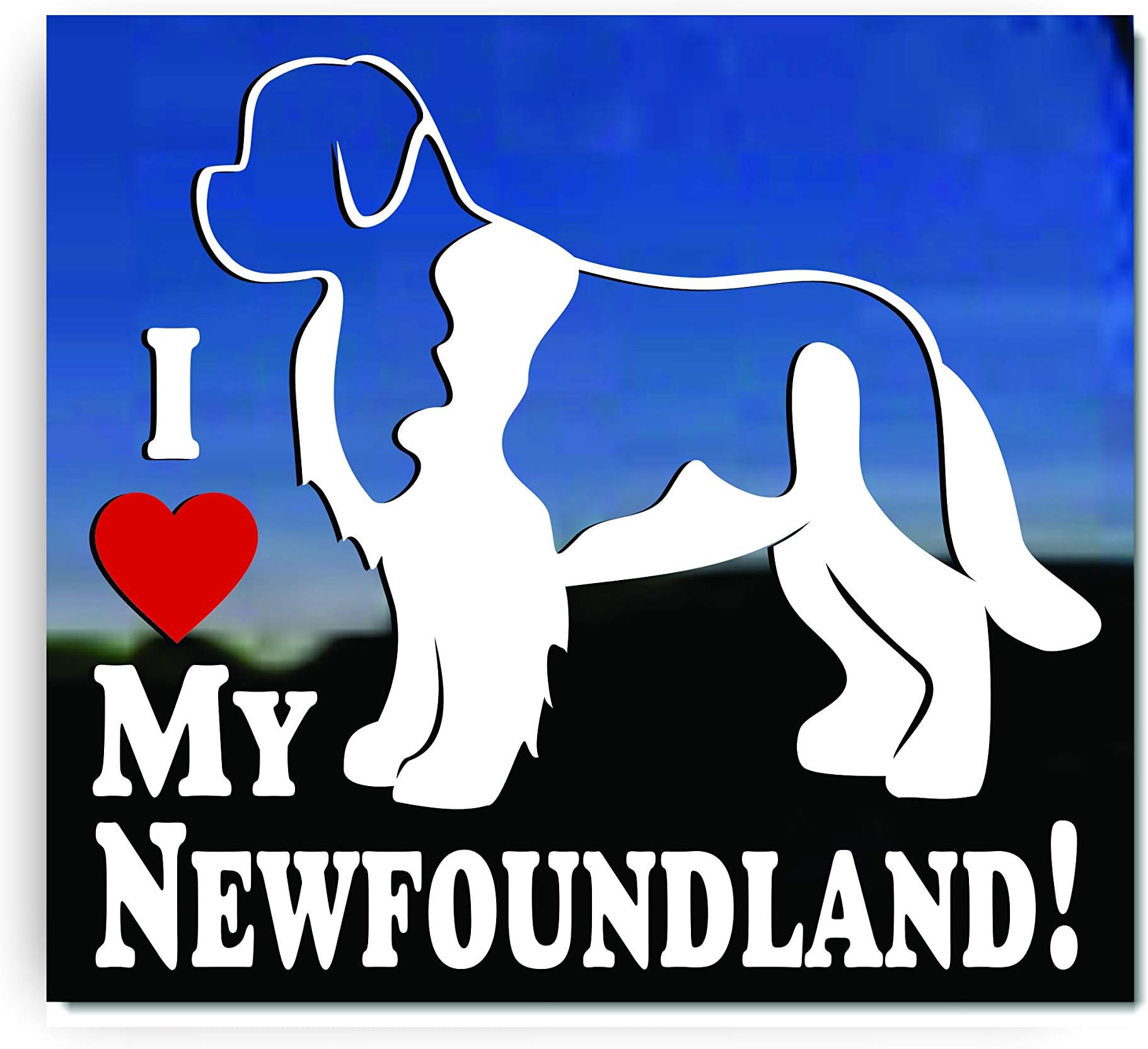 Amazon.com: I Love My Newfoundland Dog Vinyl Window Decal Sticker ...