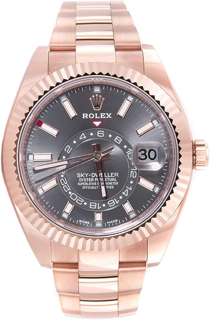 Amazon.com: Rolex Sky Dweller Sundust Dial 18kt Everose Gold Mens Watch ...