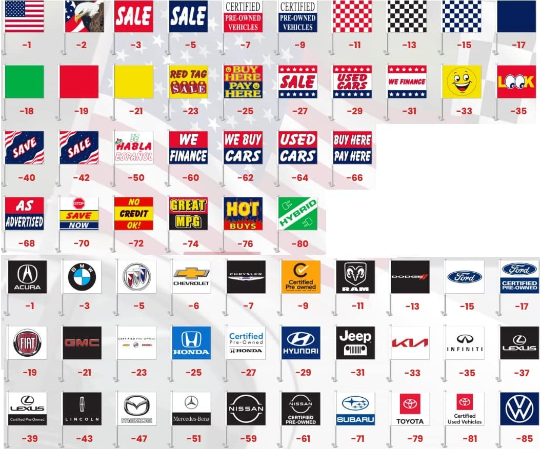 Amazon.com : Clip On Window Flags For Car Dealership Advertising Auto ...