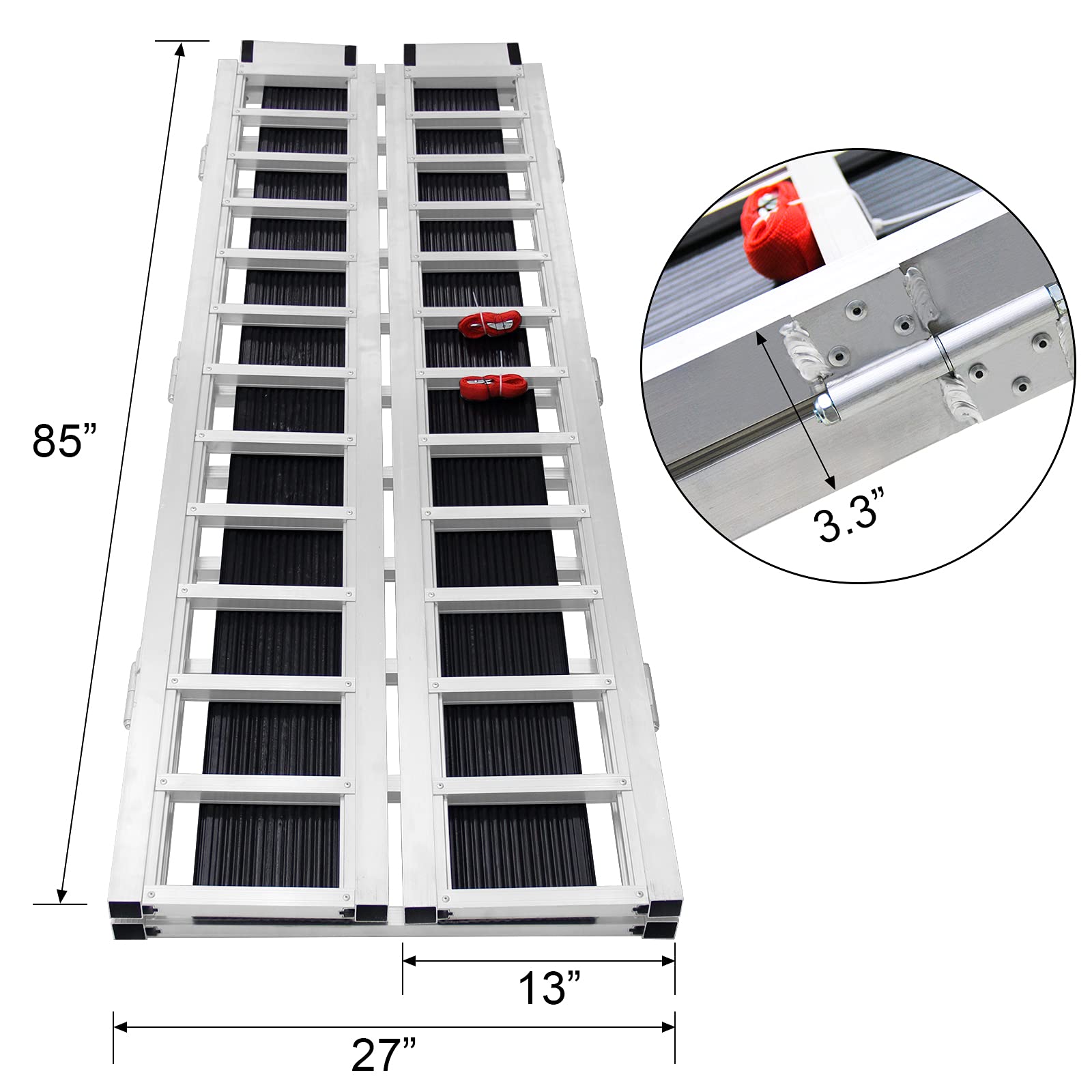 Ruedamann 85" x 54" Aluminum Folding Loading Ramp, Foldable Loading ...