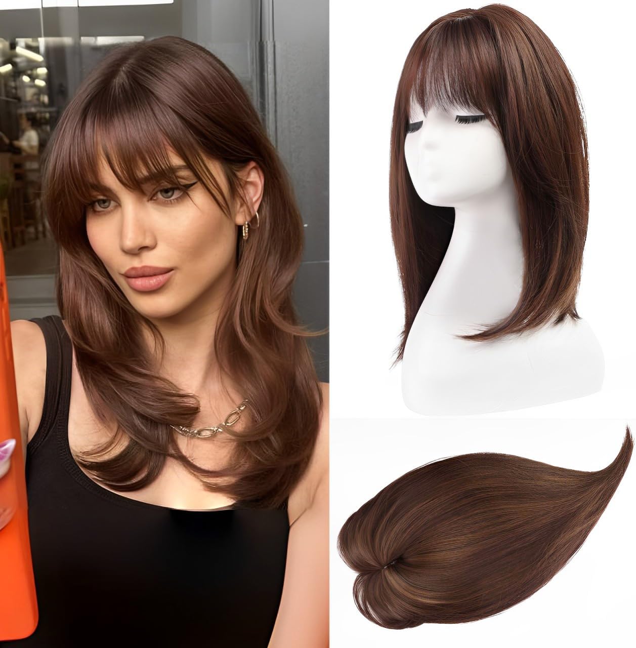 Amazon.com : Side Bangs Hair Clip in Extensions, Hair Bangs in Off ...
