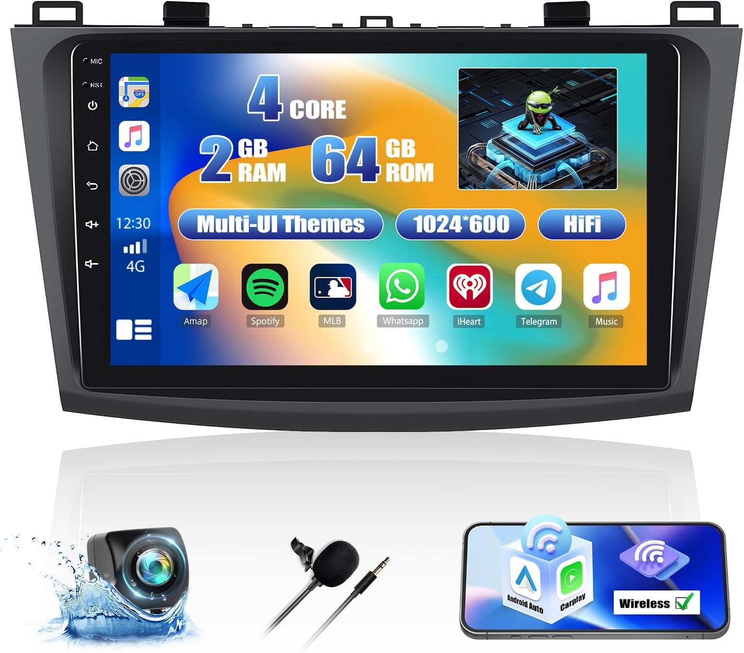 Amazon.com: [2+64G] Android 13 Car Stereo for Mazda 3 2009-2013 with ...