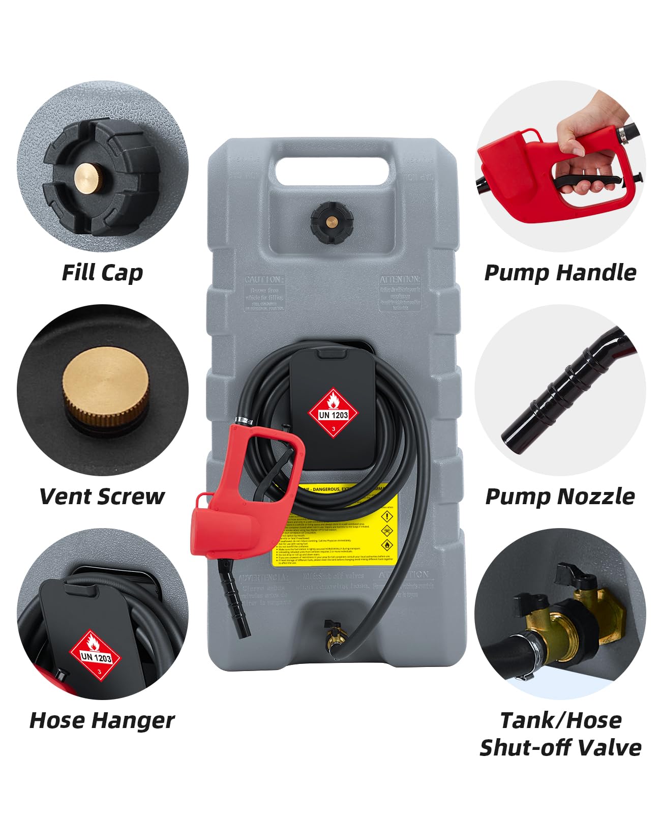 Snapklik.com : Garvee Fuel Caddy 15 Gallon, Portable Gasoline Cans