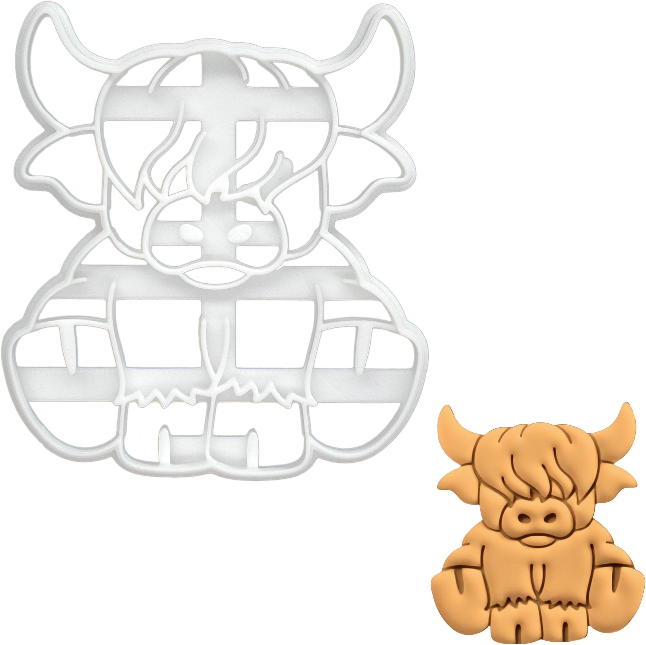 Amazon.com: BAKERLOGY Cute Highland Cow Face Cookie Cutter - Detailed ...