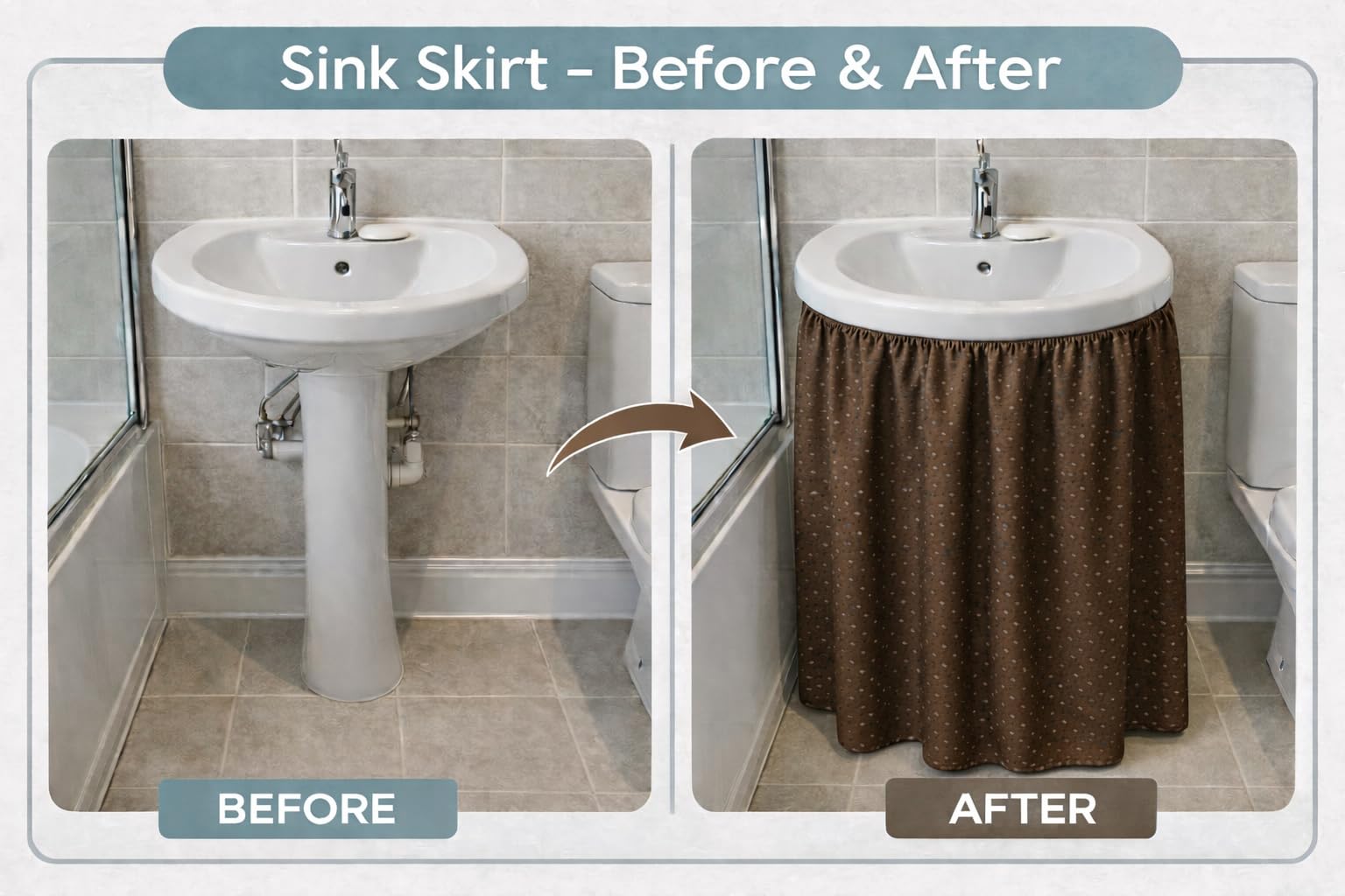 Snapklik.com : Diamond Stitch Fabric Bathroom Sink Skirt Utility Sink ...