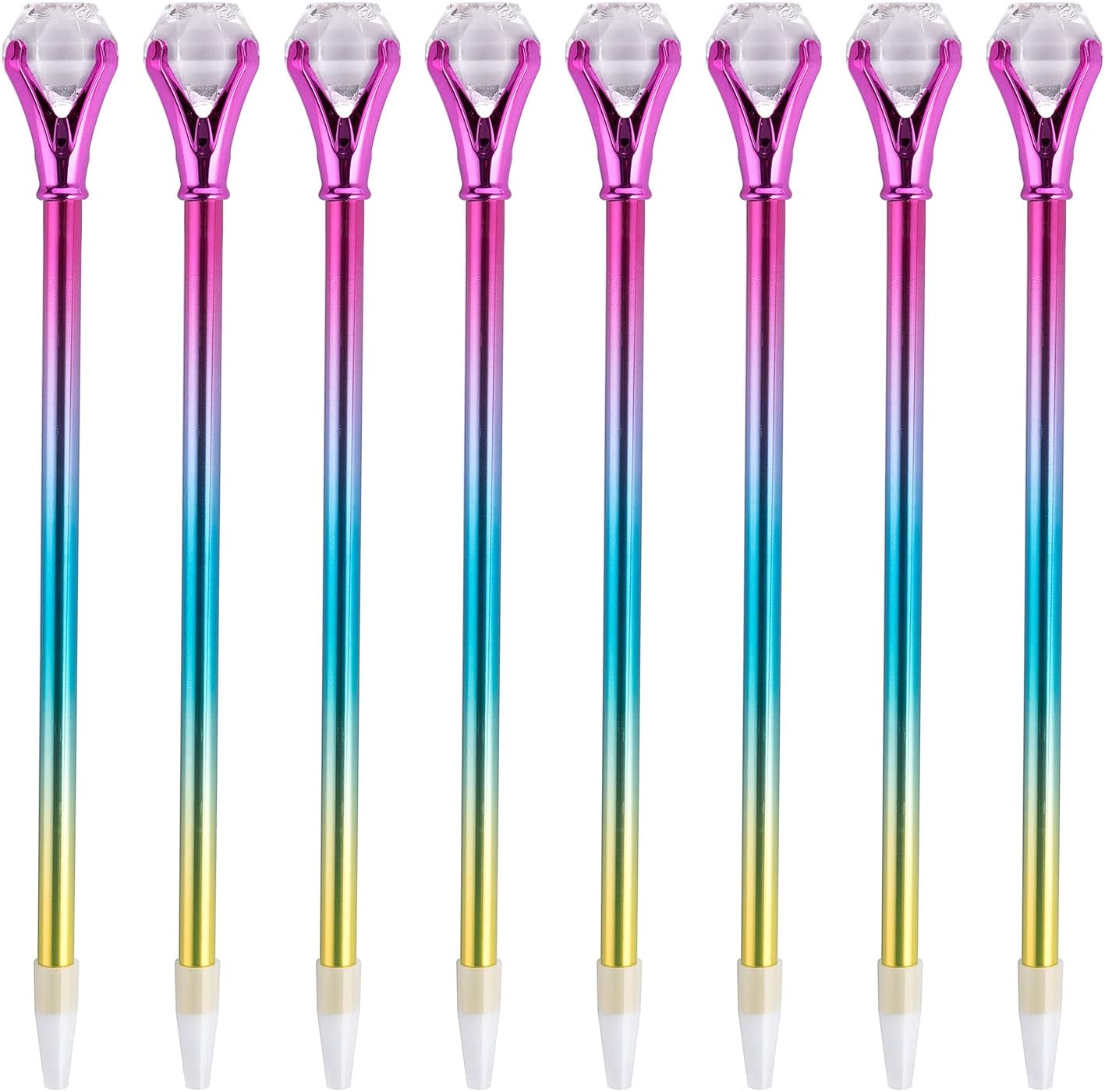YOUKAI 8 PCS Crystal Ball Diamond Pen Metal Color Ballpoint Pen with ...
