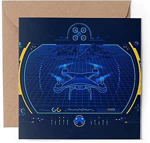 1 x Greeting Card - Drone Controller Technology Interface - Blank ...