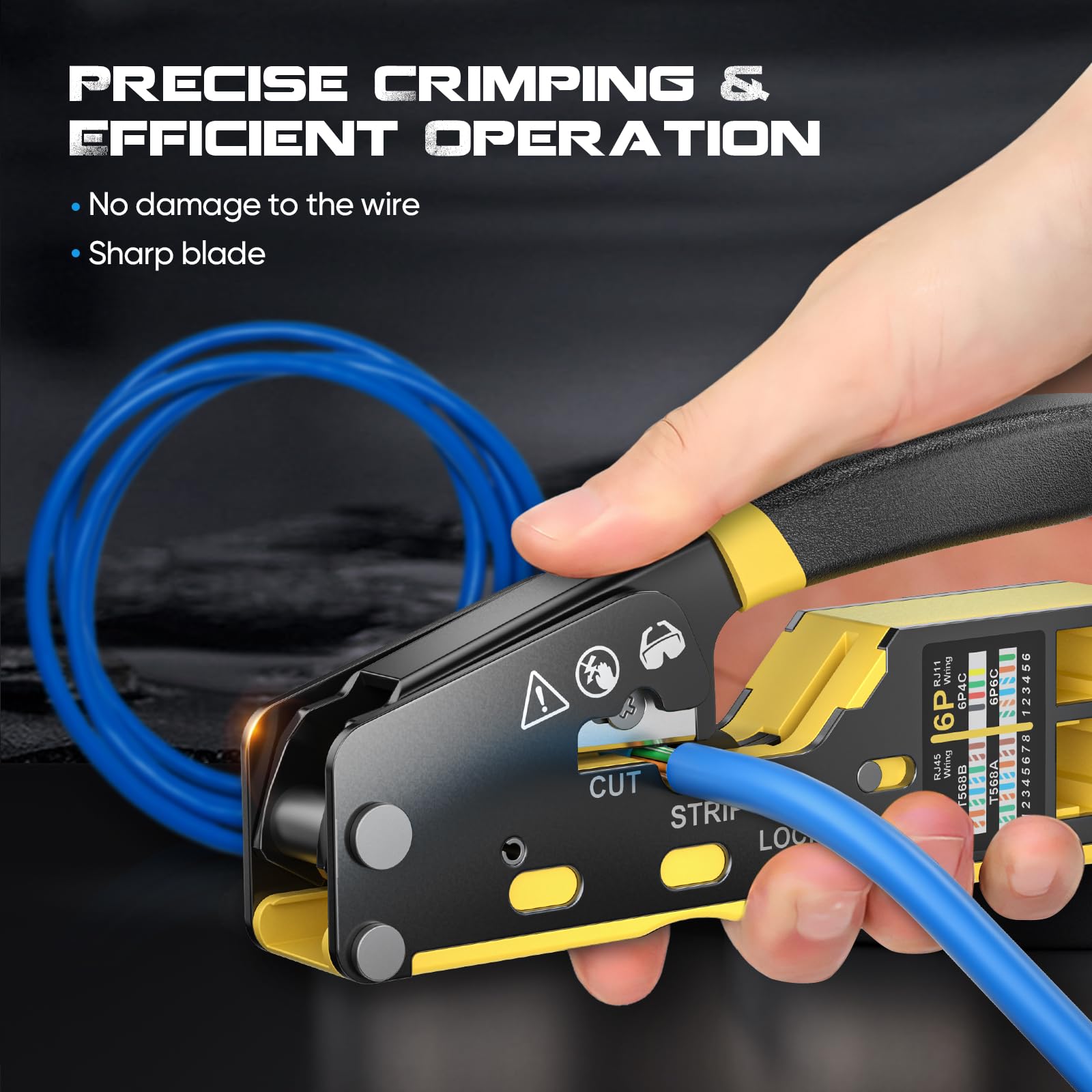 RJ45 Crimp Tool Kit, 3-in-1 Straight Ethernet Crimper Set, RJ45 Crimp ...