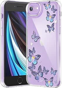 Amazon.com: CASBST Compatible with iPhone SE/8/7 Case, Clear Case with Cute Butterfly Pattern ...