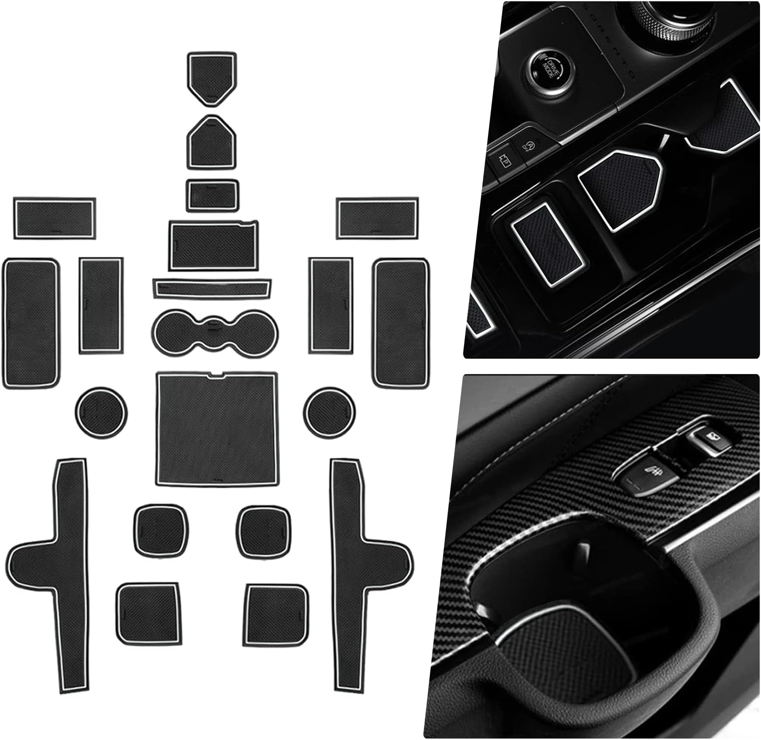 Amazon.com: Fit Kia Sorento Door Slot Mats 2021-2025 Kia Sorento 21 PCS ...