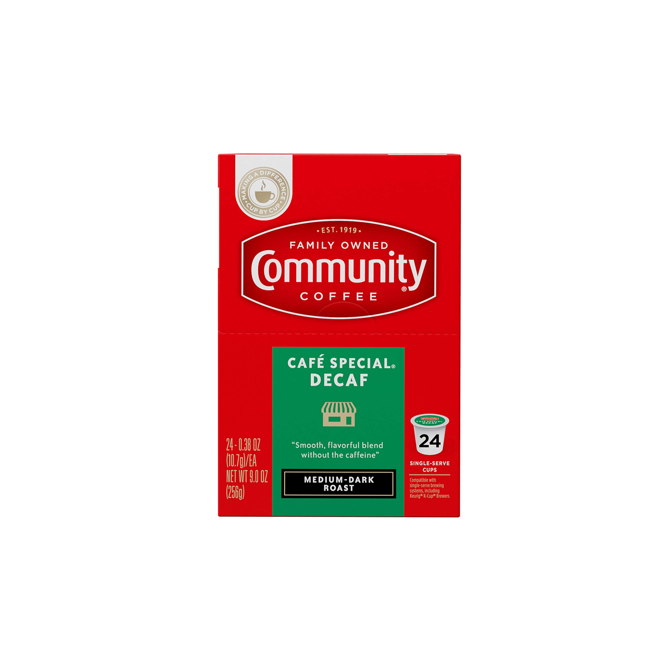 Community Coffee Café Special Decaf 96 Count Coffee Pods, Medium-Dark ...