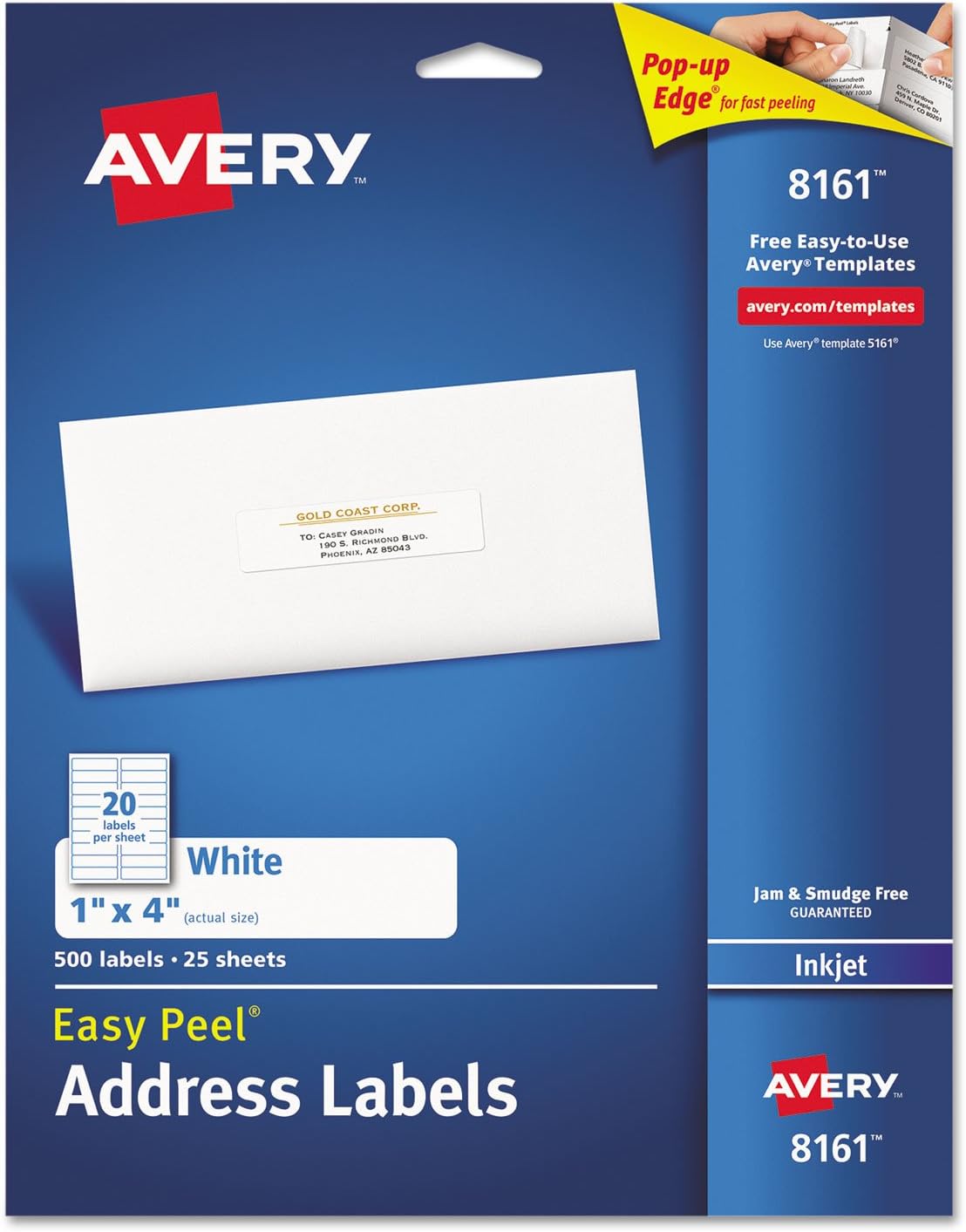 Amazon.com : Avery 5263 Laser Labels, Mailing, Permanent, 2-Inch x4 ...