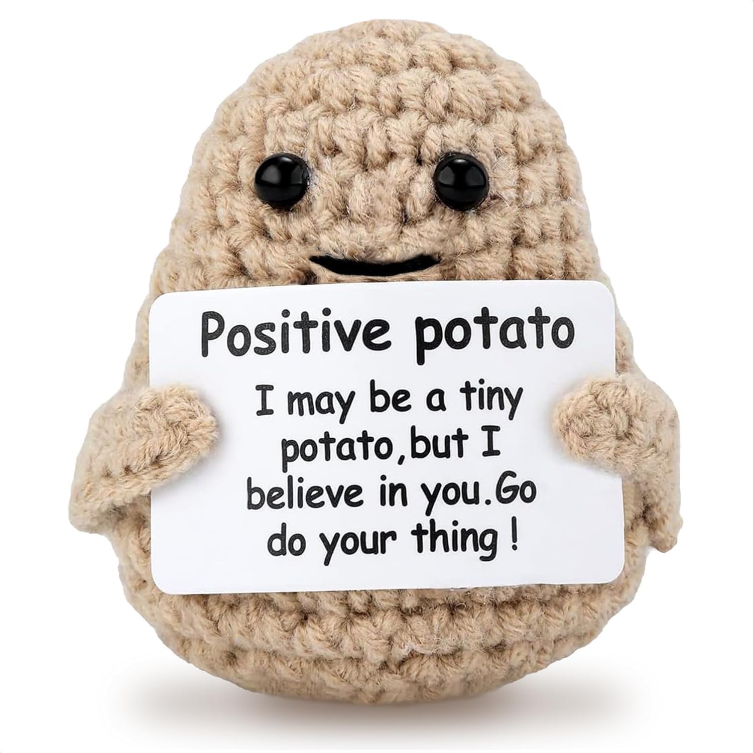 Amazon.com: Hoedia Funny Positive Potato, Mini Knitted Positive Potato ...