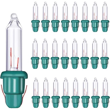 100 Clear Replacement Mini Light Bulbs - 6 Volts - Clear Bulbs - Green ...