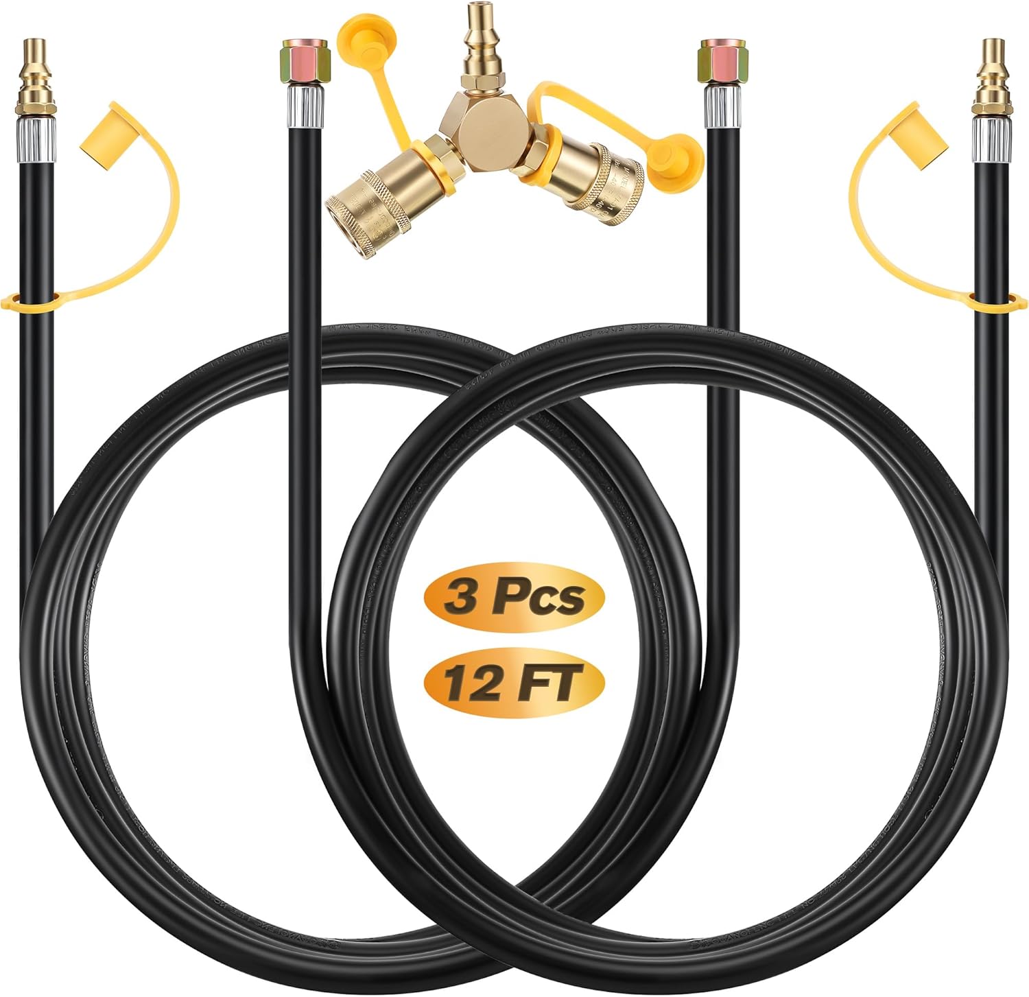 Amazon.com : Dunkive 2 Pack 12FT RV Propane Quick Connect Hose Kit with ...