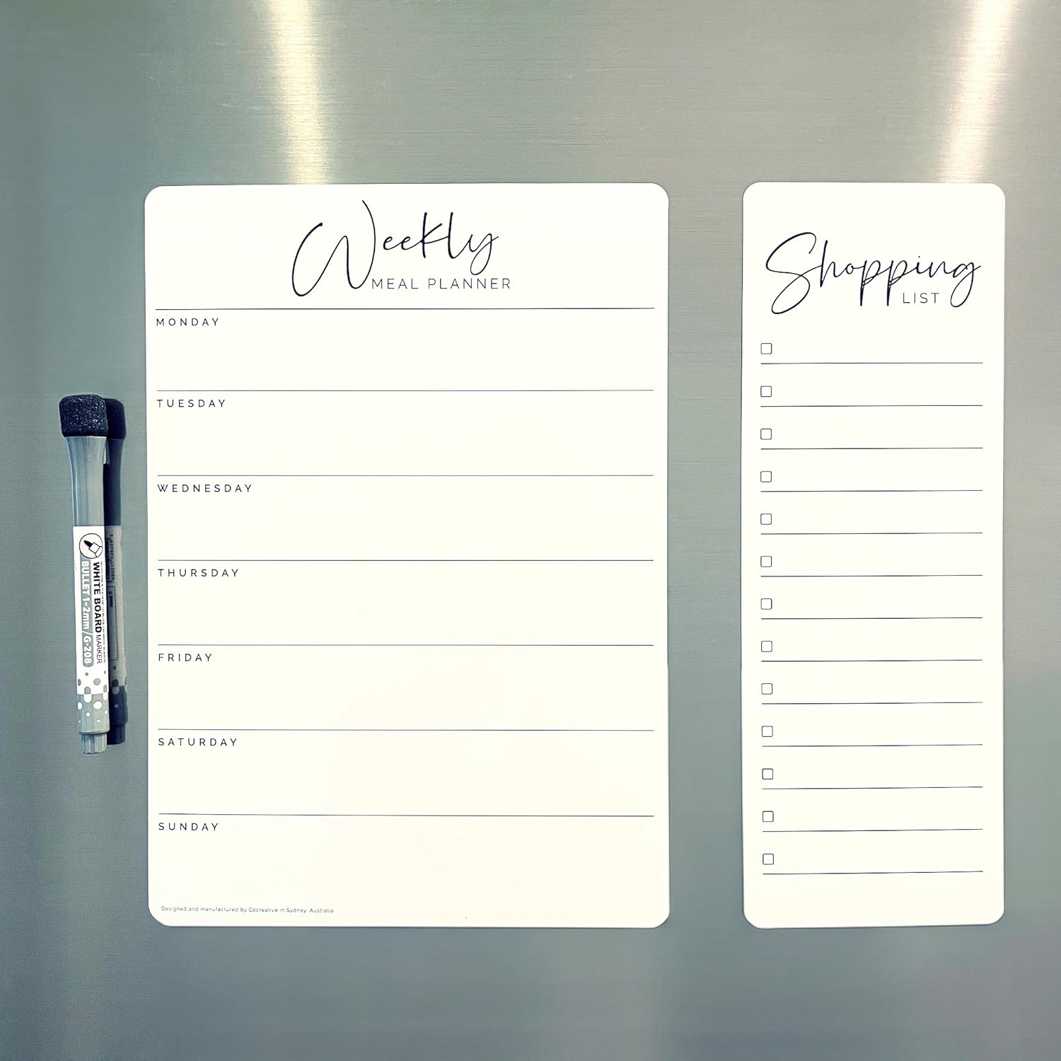Magnetic Weekly Meal Planner for Fridge - 2 Pack Combo with A4 Planner ...