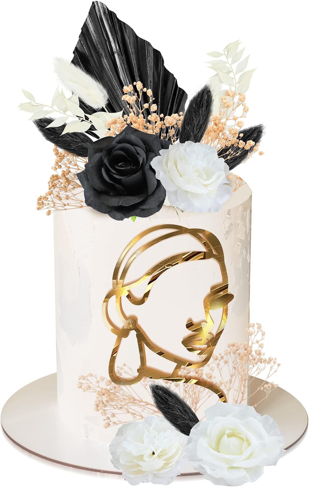 Amazon.com: Natural Boho Cake Topper Vintage Artificial Flowers Leaves ...